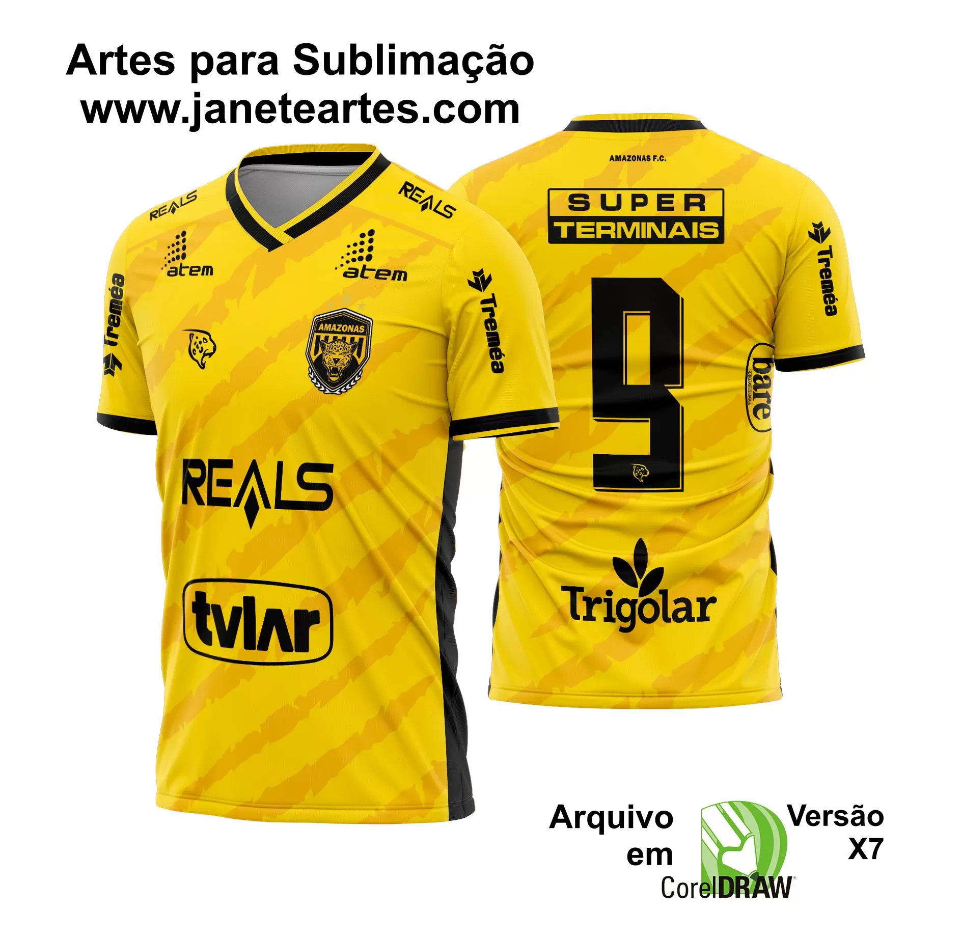 Arte Vetor Camisa Amazonas FC Titular 2023 - 2024 - Janete Artes