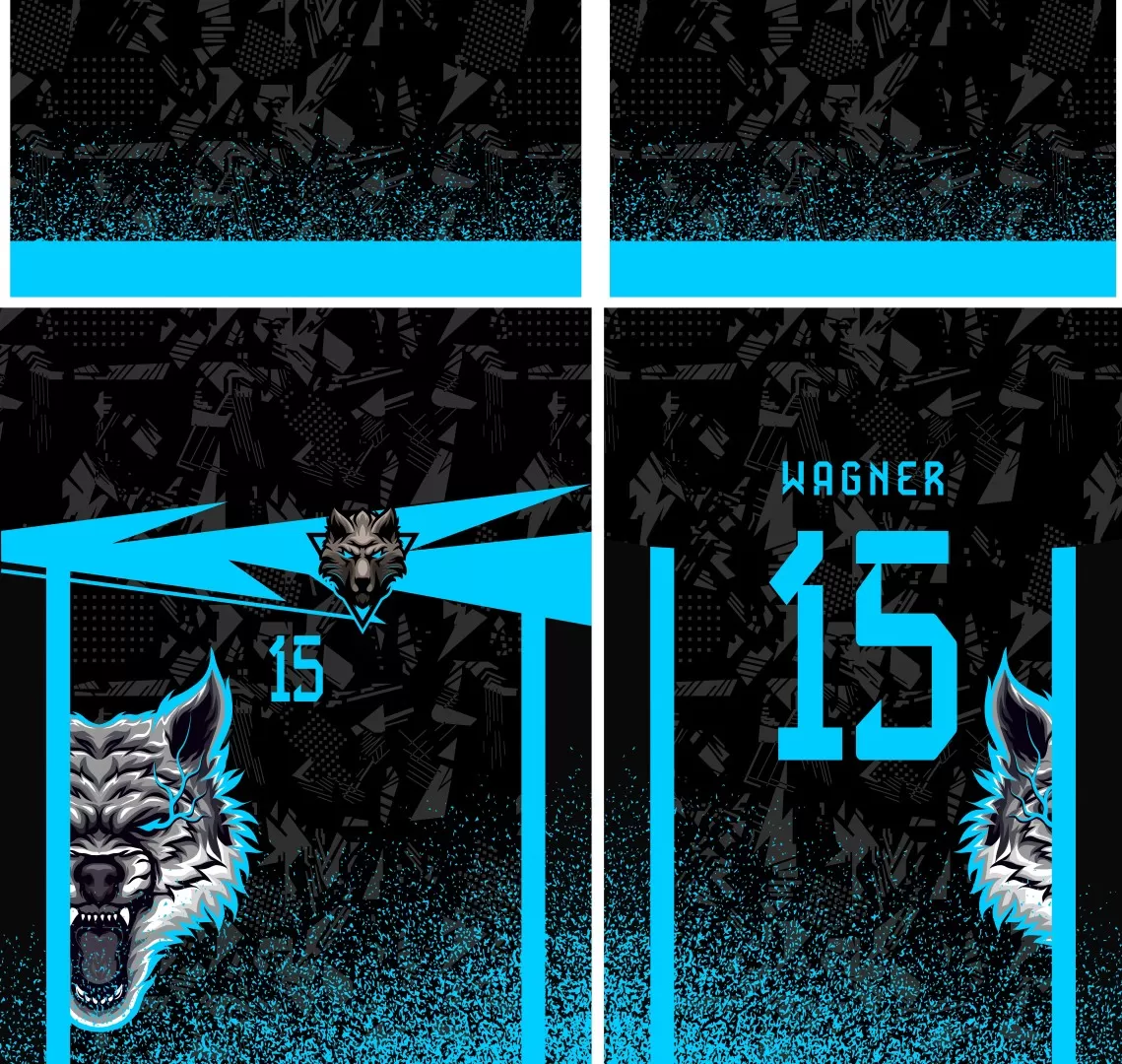 Arte Vetor Template Camisa de InterClasse Lobo Alfa Particulas Azul ...