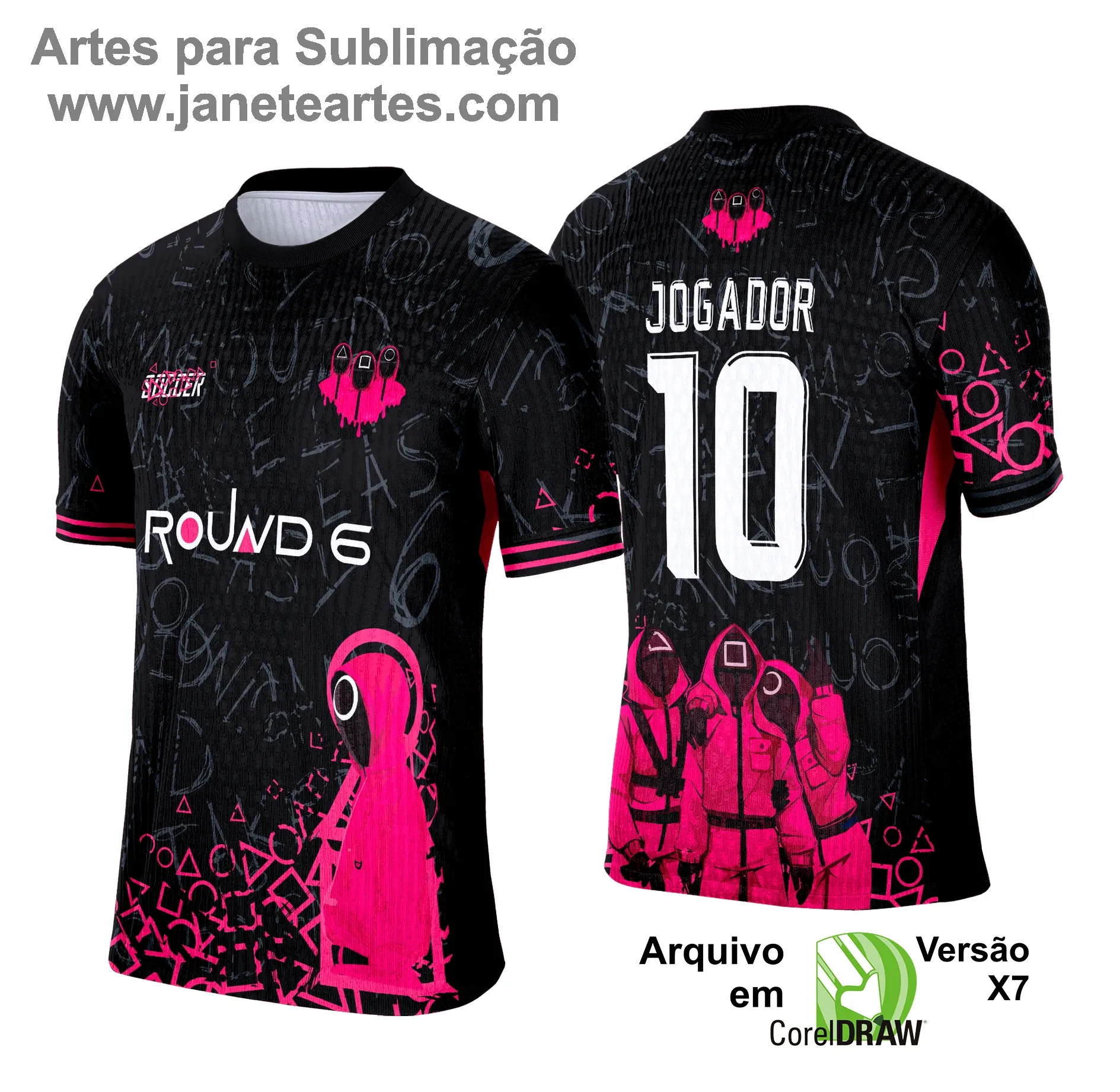 Camisa de Interclasse Round Six 2025 - Arte Vetor Template | Janete Artes