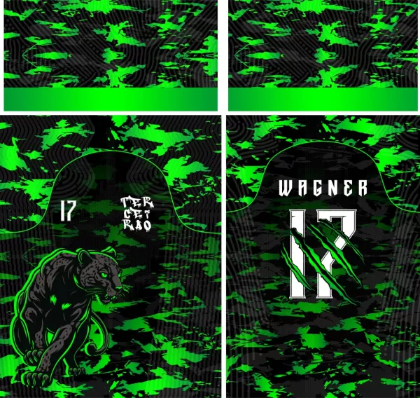 Arte Vetor Template Camisa de InterClasse Pantera Negra Camuflagem ...